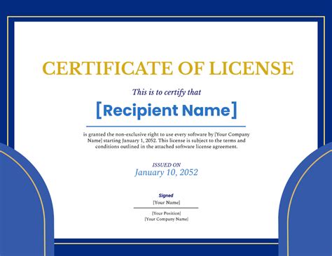 License Certificate Templates Edit Online And Download Example