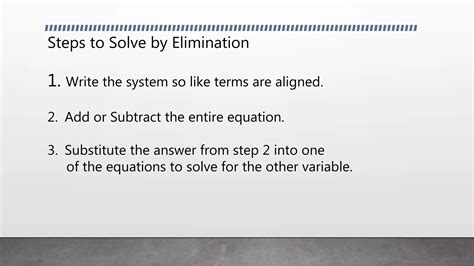 6 3 Solve By Elimination Ppt