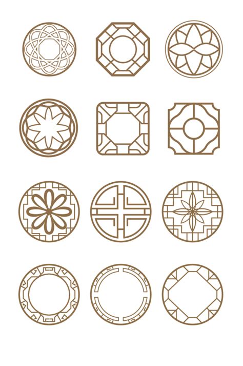 中国风古典呢窗格图案中式边框花纹