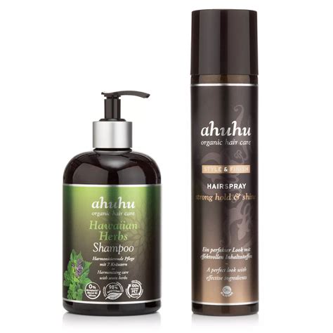 Ahuhu Organic Hair Care Hawaiin Herbs Shampoo 500ml And Hairspray 300ml
