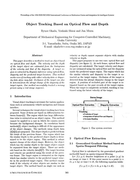 Pdf Object Tracking Based On Optical Flow And Depth