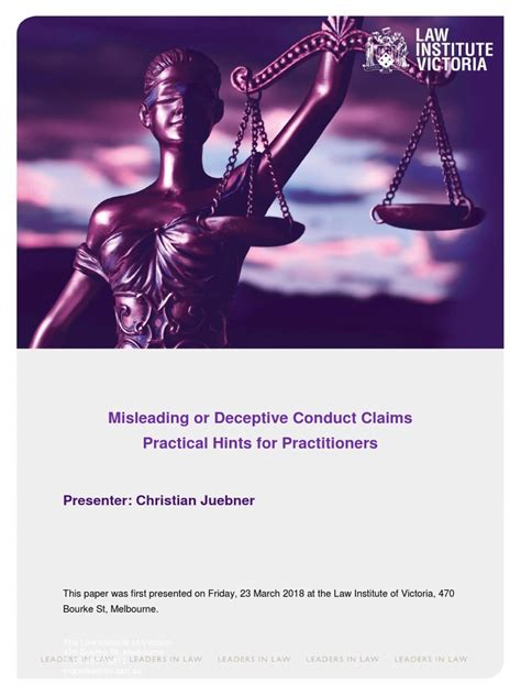 Paper Misleading Or Deceptive Conduct On Template March 2018 Pdf