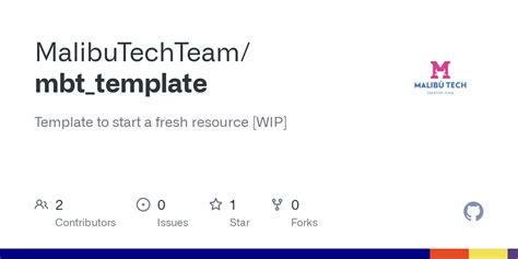 GitHub MalibuTechTeam Mbt Template Template To Start A Fresh