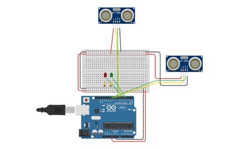 Circuit Design Smart Parking System Tinkercad