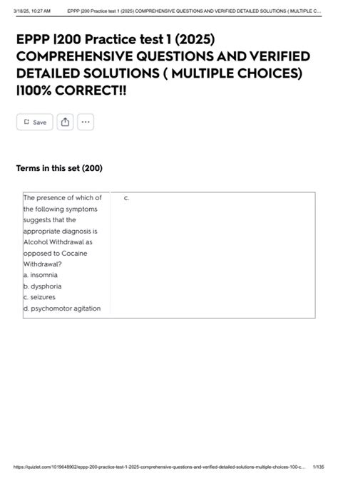 Eppp 200 Practice Test 1 2025 Comprehensive Questions And Verified Detailed Solutions