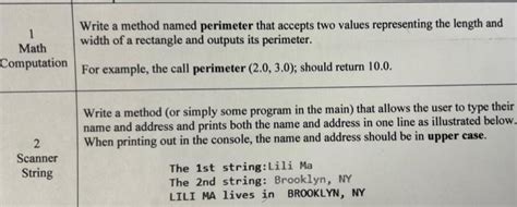 Solved Write A Method Named Perimeter That Accepts Two