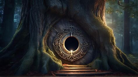 Premium Photo Antique Keyhole In Mystical Forest