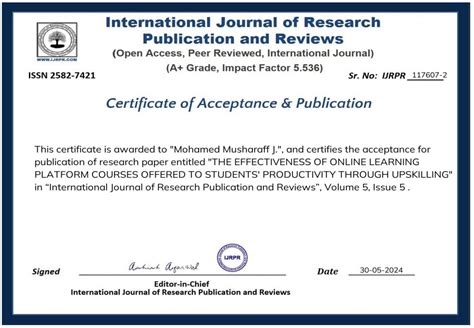 Mohammed Musharraf On Linkedin Mba Research Publication Onlinelearning Upskilling