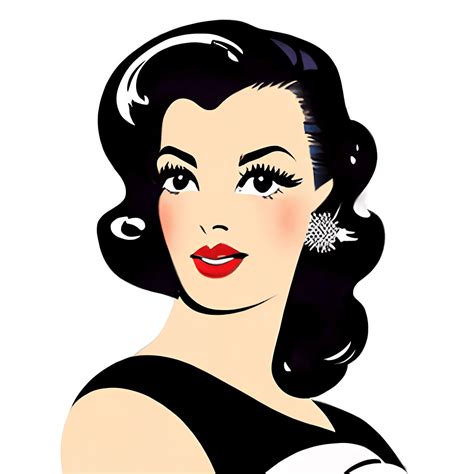 1950s Pinup Girl Closeup Portrait · Creative Fabrica