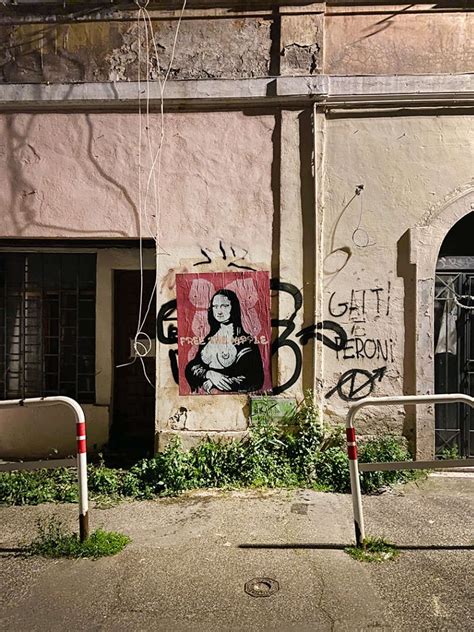 The Mona Lisa With Her Boobs Out Its Laikas Street Art Piece For