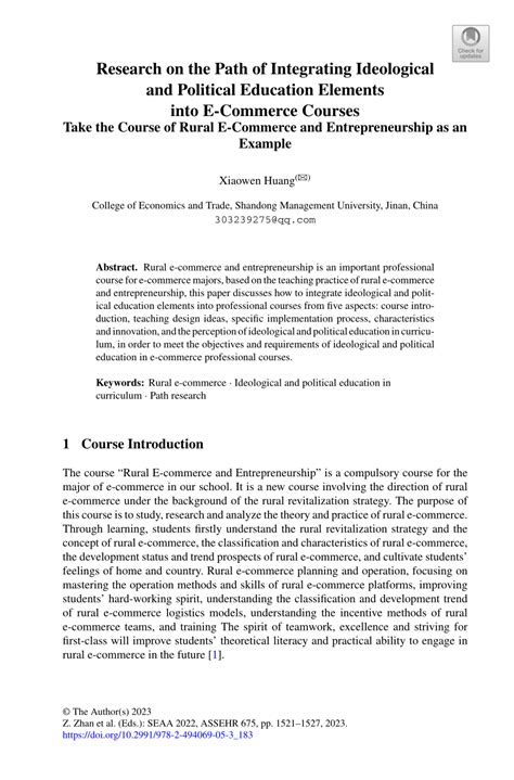 Pdf Research On The Path Of Integrating Ideological And Political