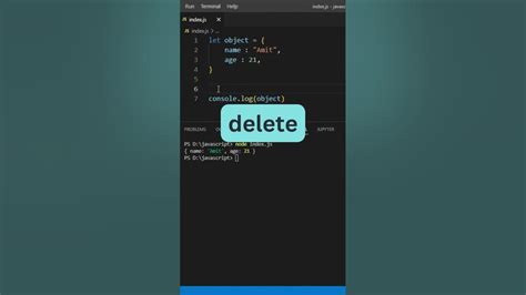 How Do I Remove A Property From A Javascript Object Youtube