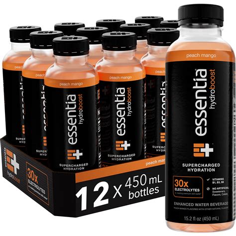 Essentia Hydroboost Enhanced Bottled Water Peach Mango 450 Ml 12 Bottles Walmart Business