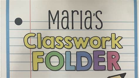 Classwork Folder Youtube