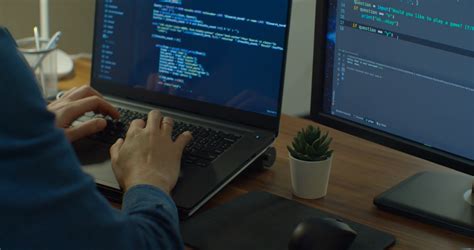 Closeup Coding On Screen Man Hands Coding Stock Footage Sbv 338374776