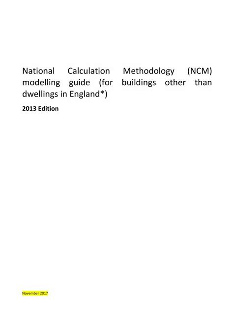 Pdf National Calculation Methodology Ncm Modelling Guide