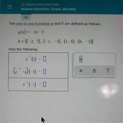solved o graphs and functions inverse functions linear