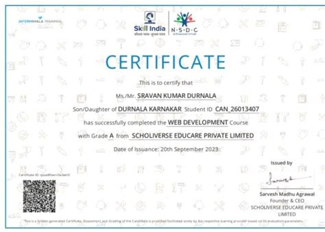 Sravan Durnala On Linkedin G68njajs National Skill