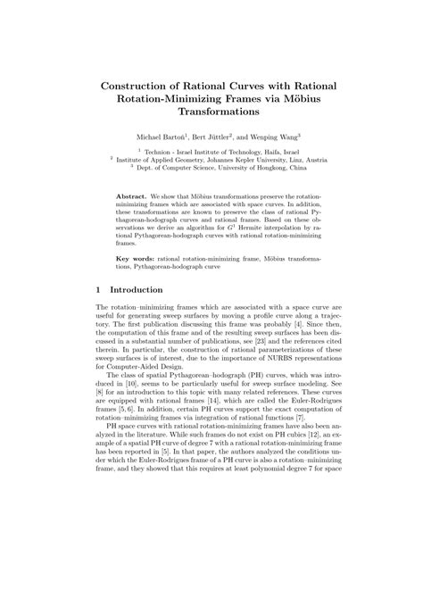 PDF Construction of Rational Curves with Rational Rotation Minimizing Frames via Möbius