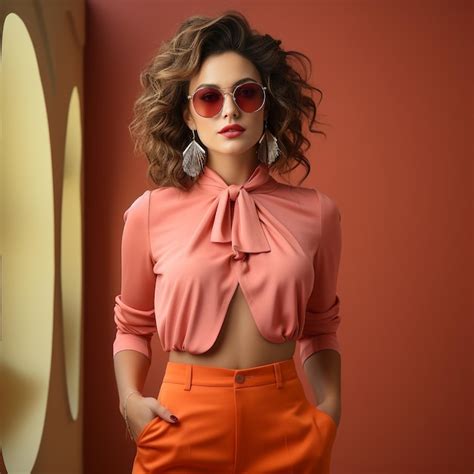 Premium Ai Image Photo Perky Girl In Stylish Glasses Stares In