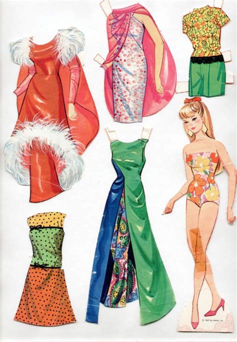 Vintage Whitman Mattel Barbie Has A New Look Paper Dolls 1967 Cut Mod