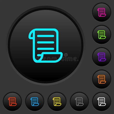 Script Code Dark Push Buttons With Color Icons Stock Vector Illustration Of Cyberspace