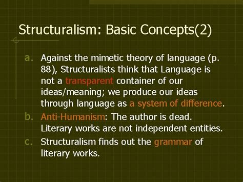 Structuralism 1 Basic Concepts And Structuralist Narratology Structuralism