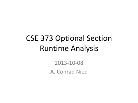 Ppt Cse 373 Optional Section Runtime Analysis Powerpoint Presentation