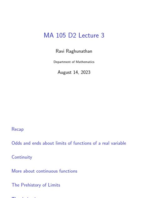 D2lecture3 Pdf Derivative Limit Mathematics