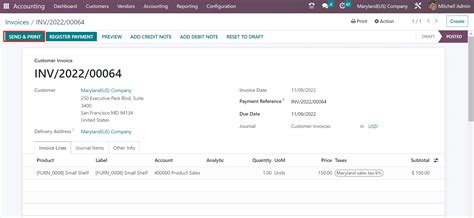 sales tax computation of maryland us using odoo 16 accounting