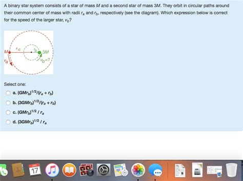 Solved A Binary Star System Consists Of A Star Of Mass M And