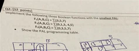 Solved Q2 12 Points Implement The Following Three Boolean