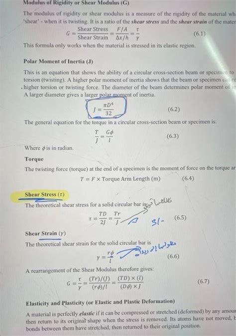 Solved Modulus Of Rigidity Or Shear Modulus G The Modulus