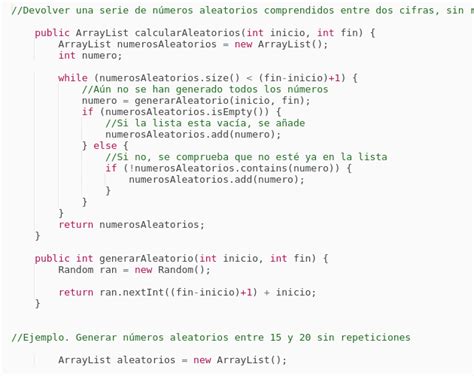 Generar aleatorios sin repetición Codepad