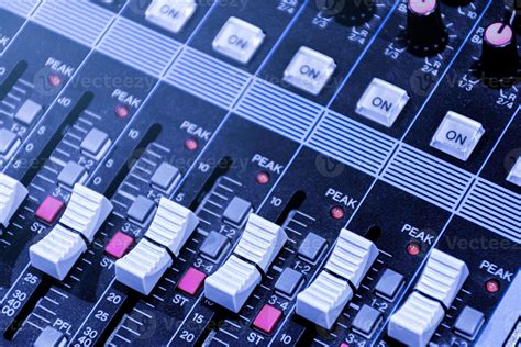 Close Up Scroll Bar Button Control Sound Board Mixer 16561510 Stock