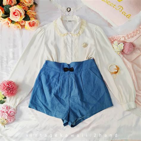 🌼avan Lily🌼 กางเกงผ้าเดนิม นิ่ม แต่งโบว์ดำเล็กๆด้านหน้า มีกระเป๋าล้วง