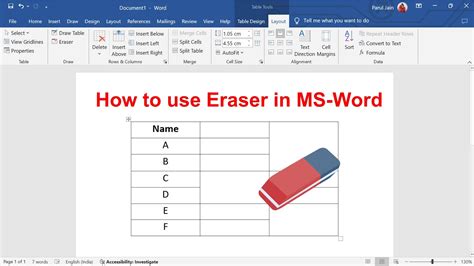 How To Use Eraser In Ms Word Eraser In Word How To Erase Line In