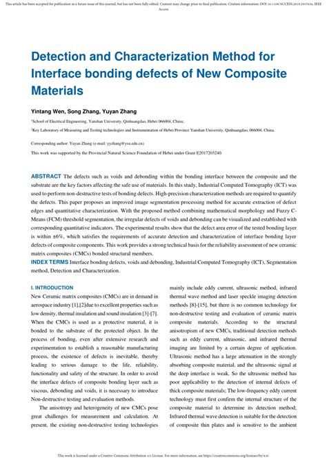 Pdf Detection And Characterization Method For Interface Bonding