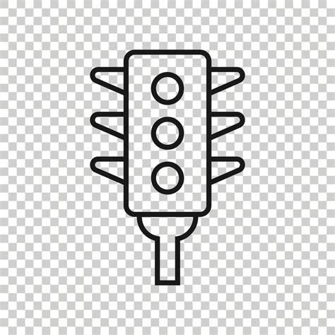Semaphore Icon In Flat Style Traffic Light Vector Illustration On White Isolated Background