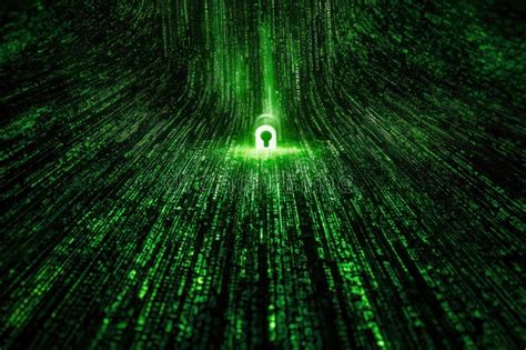 Data Streams Converging On Digital Lock Symbolizing Data Privacy And Security Stock Image