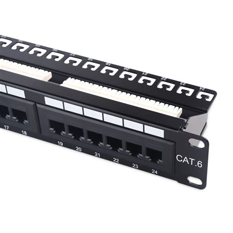 UL Listed Rackmount Or Wall Mount U Port Cat Network Patch Panel With Support Bar