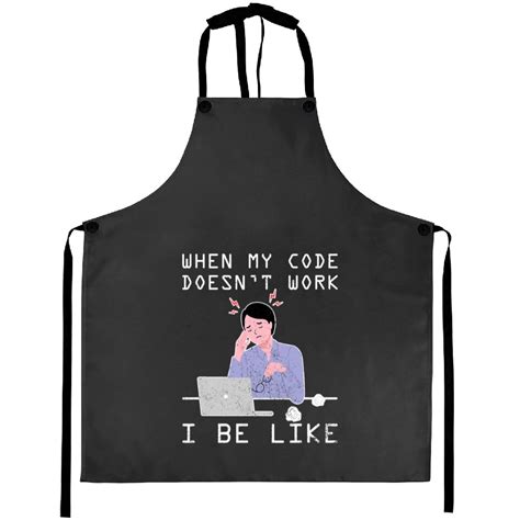 Programming Coding Meme Programmer Woman Computer Nerd Girl Aprons Sold