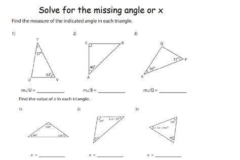 Find The Missing Angle In A Triangle Worksheet Ks2 Angleworksheets Com