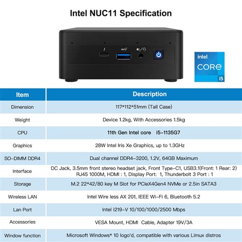 Buy Intel NUC Intel NUC 11 Mini PC Panther Canyon NUC11PAHi5 Win11 Pro Mini Computer Intel