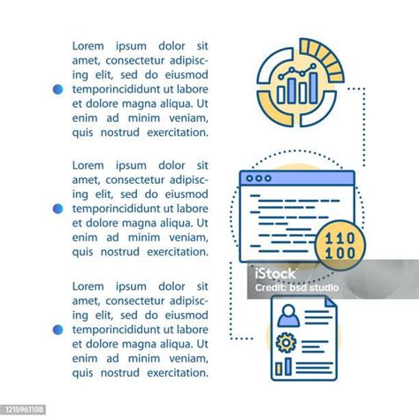 개발 및 테스트 문서 페이지 벡터 템플릿입니다 소프트웨어 프로그래밍 브로셔 잡지 선형 아이콘 텍스트 상자와 소책자 디자인 요소