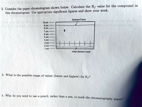 Solved Shown Below Calculate The Rf Value For The Compound In Consider The Paper Chromatogram