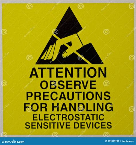 Warning Label On Sensitive Electronic Device Stock Image Image Of Charge Computer
