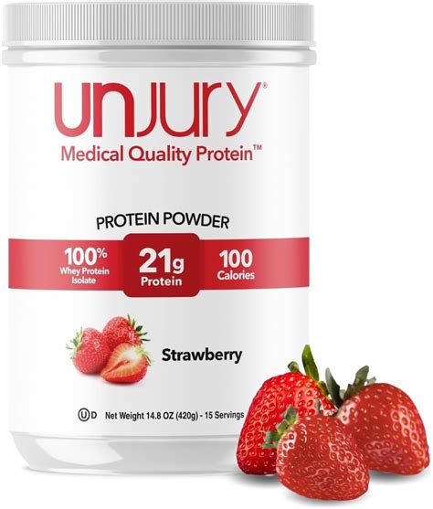 Unjury Whey Protein Powder Strawberry 21g 100 Whey