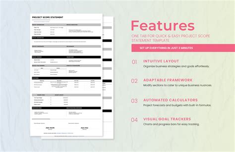 Project Scope Statement Template In Excel Google Sheets Download Template Net