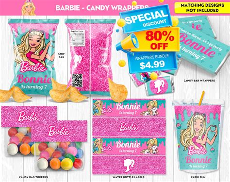 Doll Bar Wrapper Doll Party Doll Decoration Hot Pink Fashion Doll Princess Girls Party Instant